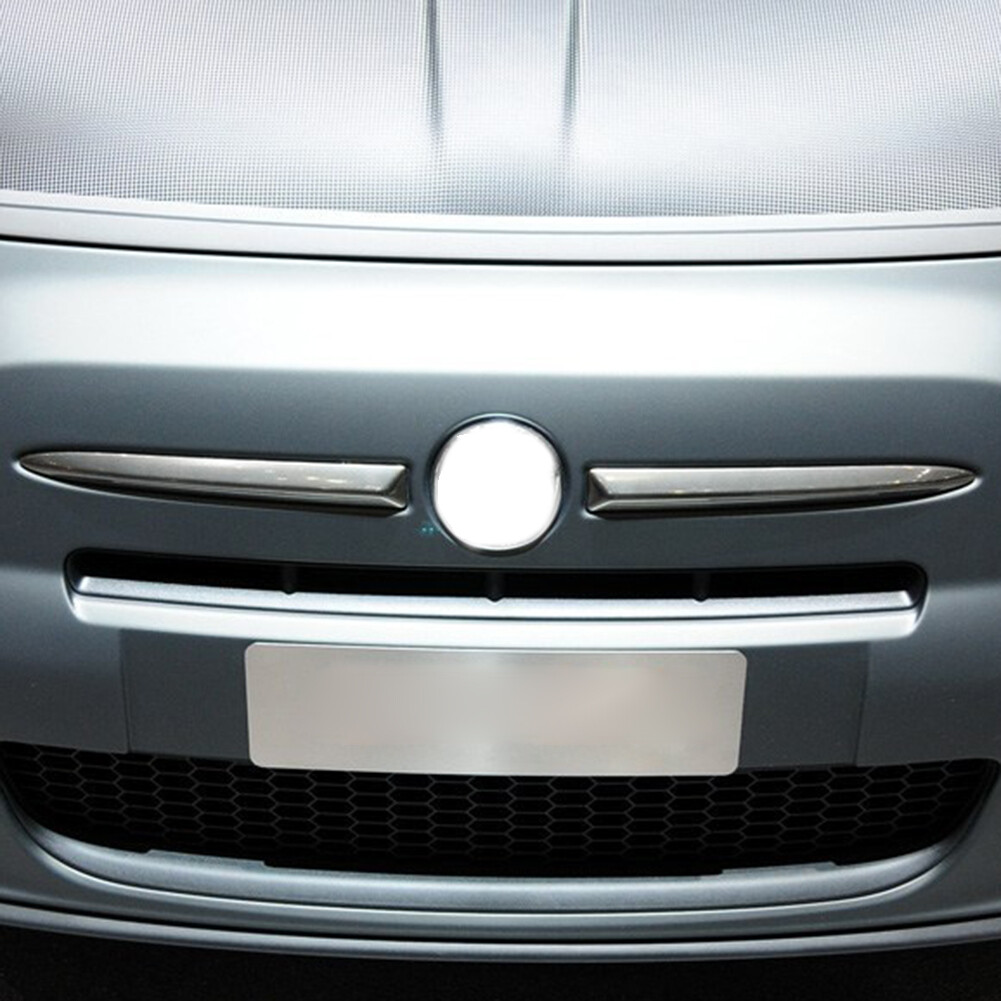 AU 1 Pair Car Chrome Front Bumper Upper Moulding Strips for Fiat 500 ...