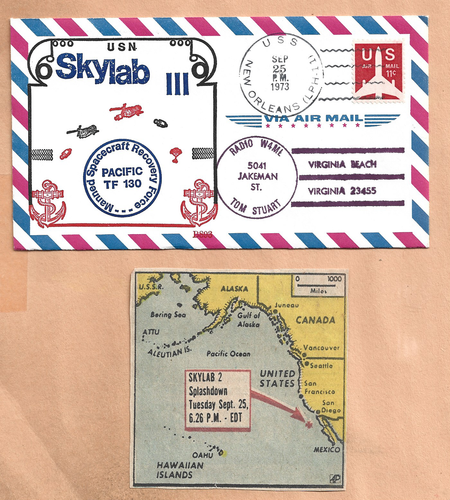 SKYLAB 3 PRIME RECOVERY SEP 25,1973 USS NEW ORLEANS BECK B893 SPACE ...