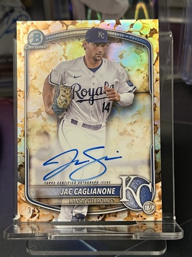 2025 Bowman Chrome Jac Caglianone Auto Popcorn Refractor /5 SP Royals ...