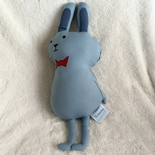 The Land of Nod Blue Bunny Bowtie Pillow 18” Easter Rabbit Plush ...