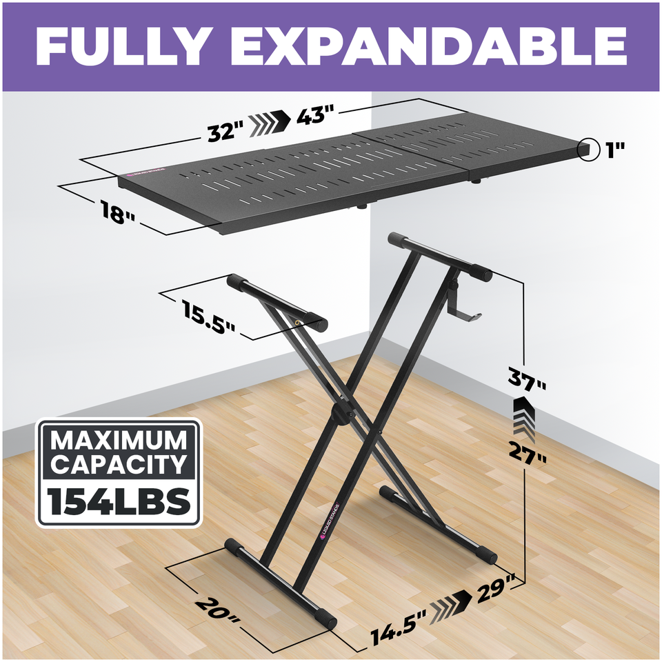Expandable DJ Table Stand – Portable Booth for Laptop, Mixer, Keyboard ...