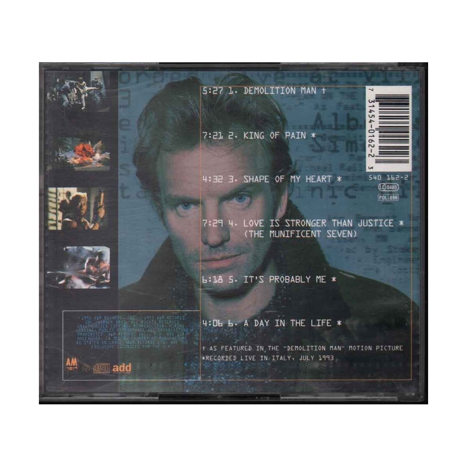 Sting CD Demolition Man A&M Records‎– 540 162-2 Ost Sealed ...