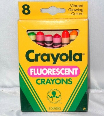 Vintage Box of 8 Used Crayola Fluorescent Crayons 1988 | eBay