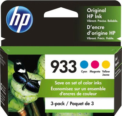 HP 933 Cyan,Magenta,Yellow Jaune Ink Cartridges Warranty ends 2024 | eBay