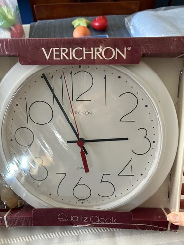 Verichron White Wall Clock Never Opened. Battery Operated 11.5 Inch | eBay