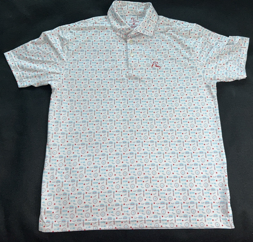 Rhoback Chicago Hotdog Game Day AOP Polo Shirt Size Medium performance ...