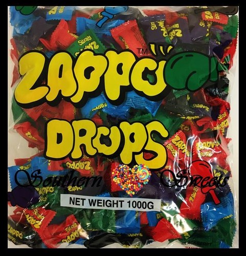 ZAPPO DROPS 1KG APPROX 250CT HALLOWEEN LOLLIES FRUITY GLUTEN FREE ...