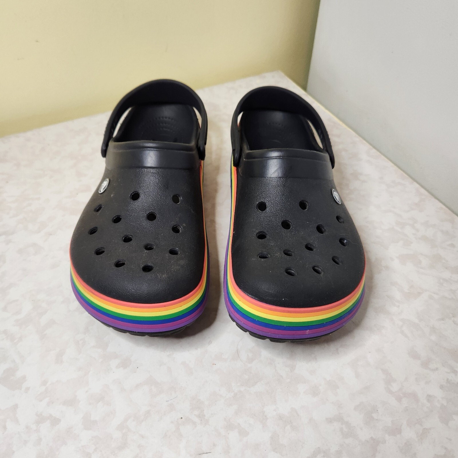 Crocs Crocban rainbow Clogs Women's 12 Men's 10 Pride… - Gem
