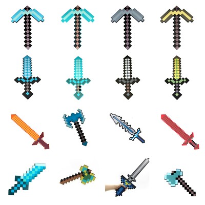 Premium Minecraft Foam Sword Pickaxe Kids Toy Xmas Gift Steve Armor ...