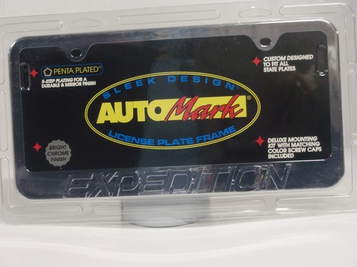 License Plate Frame Chrome Plated Expedition Raised 3D Lettering ...