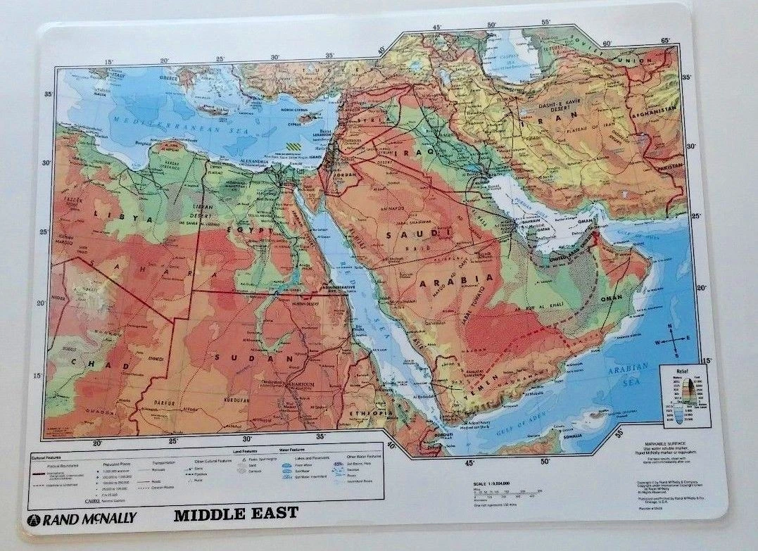 Geographical Map Of The Middle East