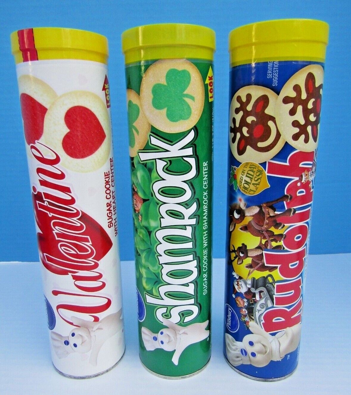 Pillsbury Doughboy Sample Cookie Tubes - 1 Valentine 1 Shamrock & 1 ...
