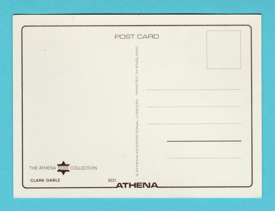 ACTOR - ATHENA INTERNATIONAL POSTCARD - CLARK GABLE | eBay