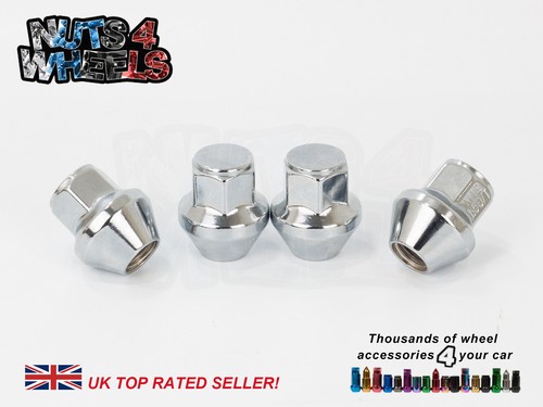 4 x Chrome Solid Ford Wheel Nuts fits Ford Fiesta Zetec S OEM Genuine ...