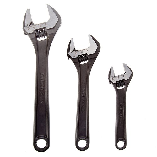 BAHCO 3 Piece Set 6" 8070,8" 8071,10" 8072 Adjustable Wrench Spanners ...