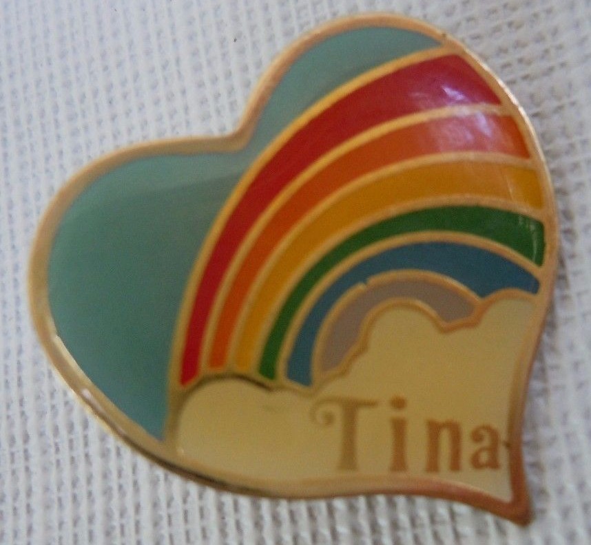 Vintage Rainbow Heart Personalized Pin Many Names to Choose From | eBay