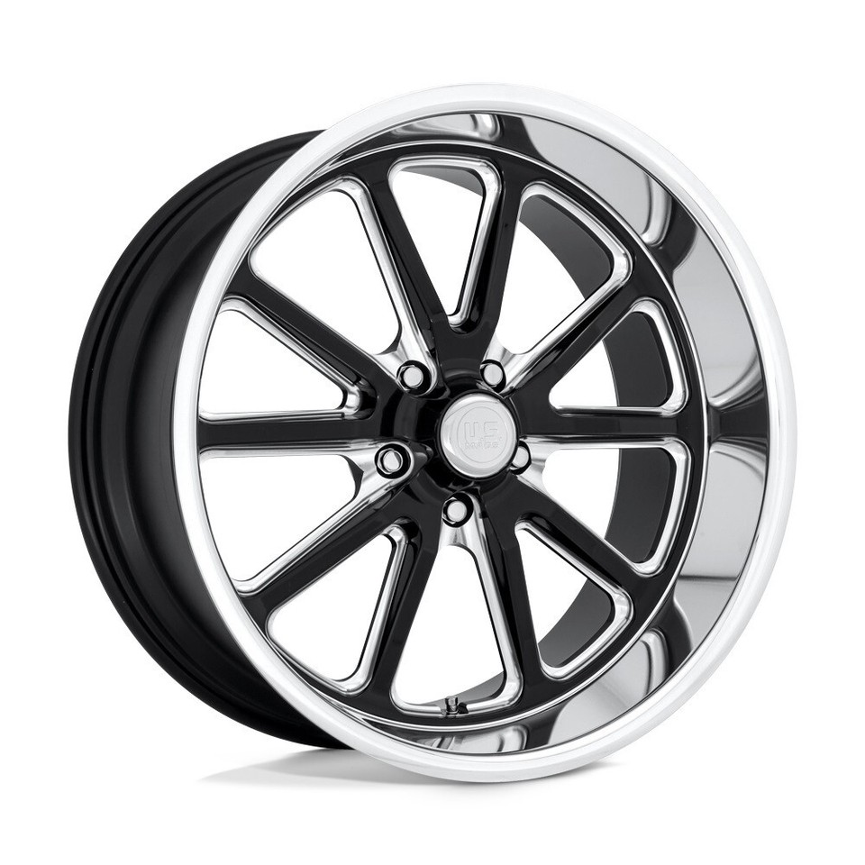 20 US RAMBLER STAGGERED OFFSET 20X8 20X9.5 WHEEL BLACK MILLED CORSART ...