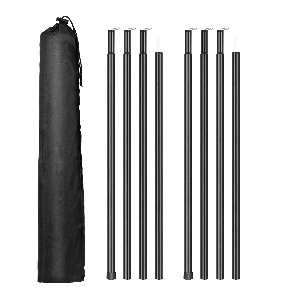 2x200cm Universal Telescopic Adjustable Awning Rods Canopy Tarp Pole ...