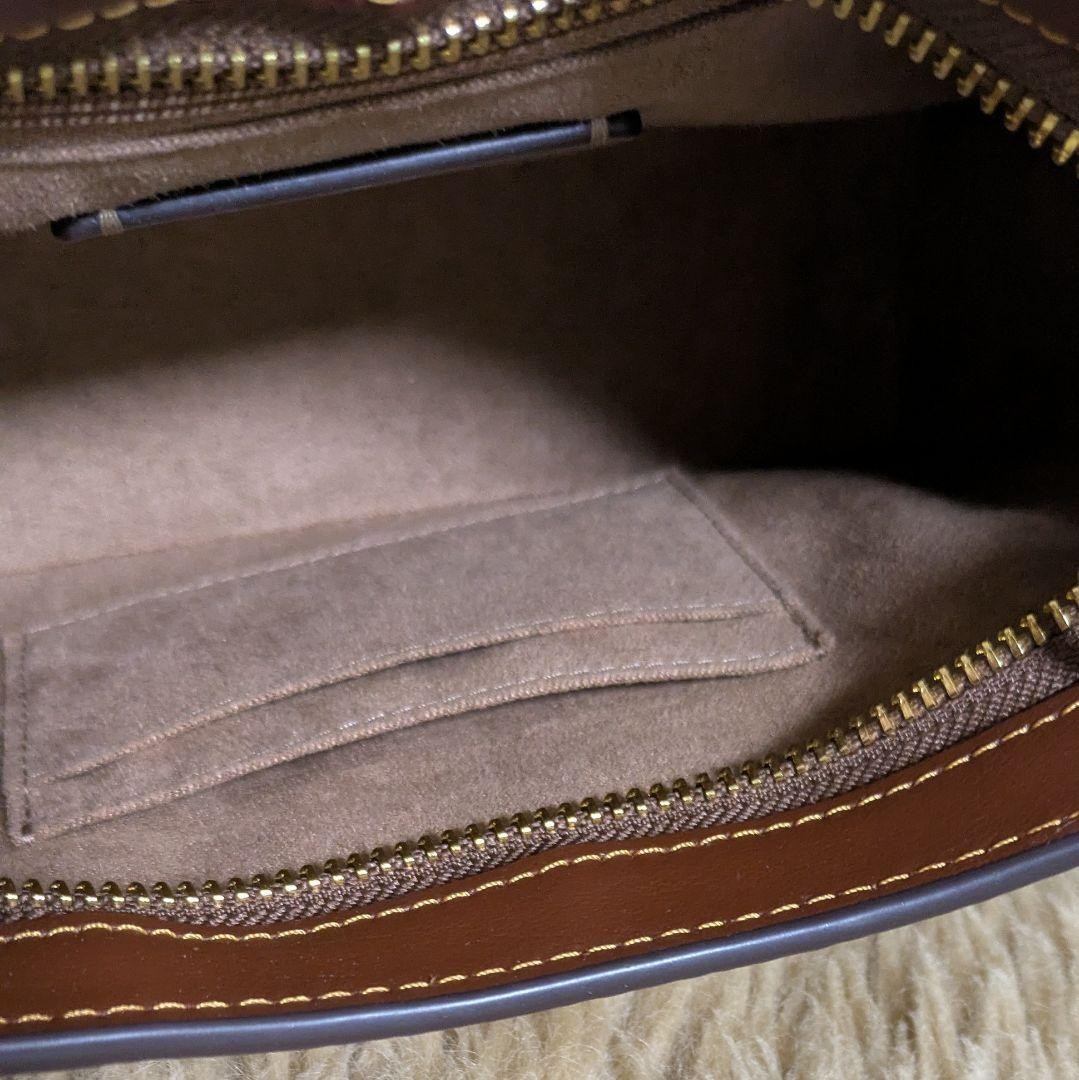 COACH CW008 2way Shoulder Canvas Leather Brown H6.5xW9.6xD2.5 In Used ...