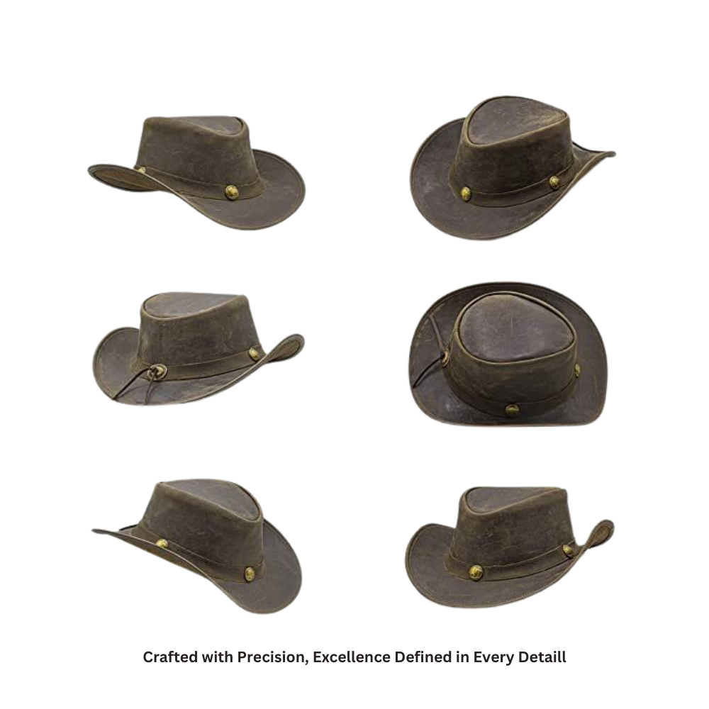 Brown Leather Cowboy Hat – Western Outback Steampunk Cosplay Halloween ...
