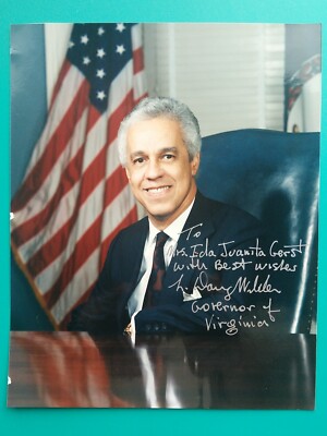 L DOUGLAS DOUG WILDER SIGNED 8x10 PHOTO VIRGINIA GOVERNOR AUTOGRAPHED ...