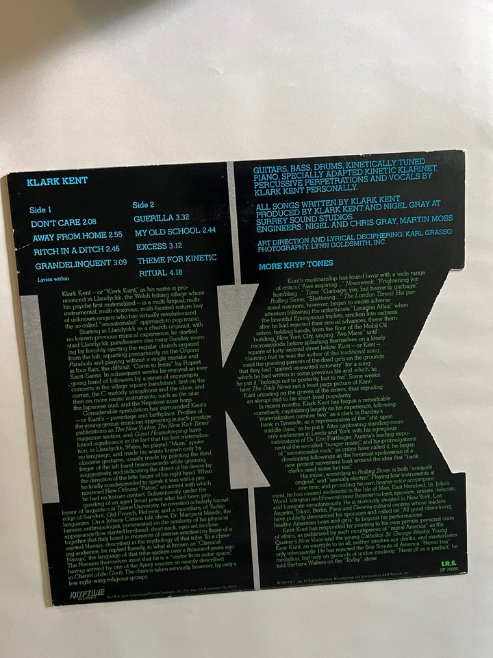 Klark Kent, 10” color vinyl, Stuart Copeland solo, The Police, 1980 ...