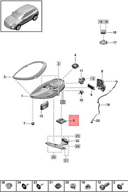 Genuine PORSCHE Macan 95B Control Unit For Led Headlight 958941572B for ...