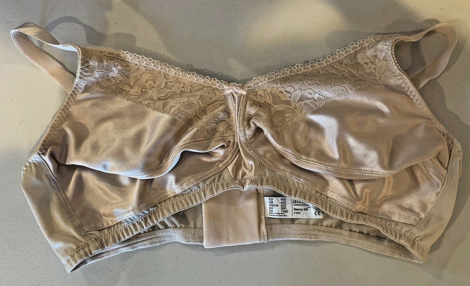 Amoena Beige 42D Mastectomy Nancy Bra - 1151 | eBay