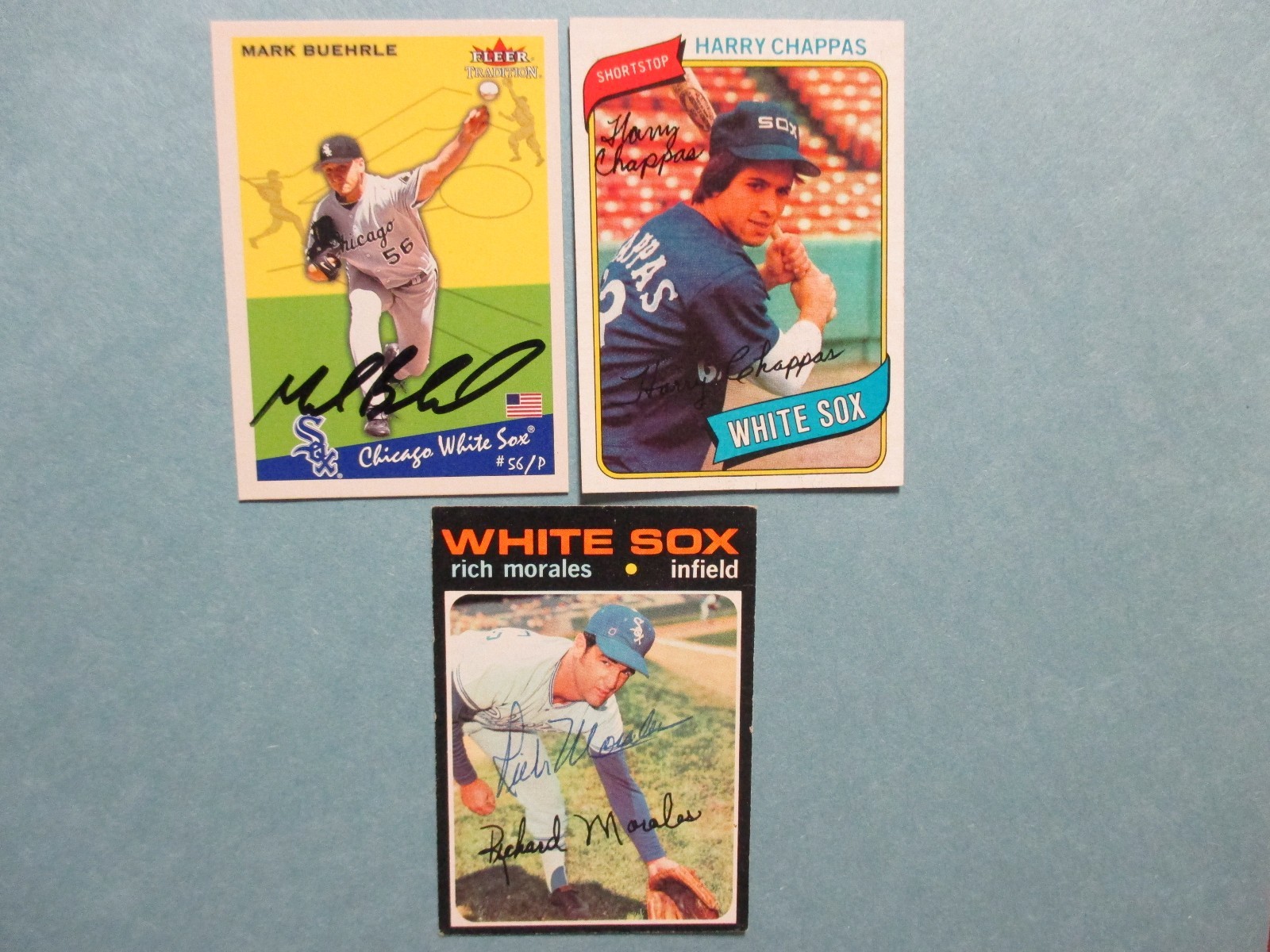 MARK BUEHRLE/HARRY CHAPPAS/RICH MORALES Chicago White Sox Signed Cards ...