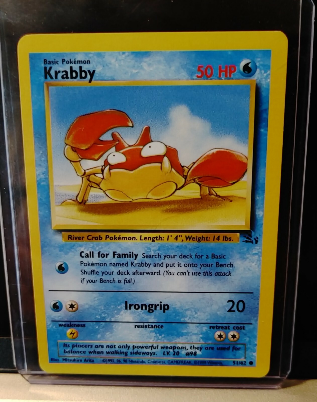 Authentic Krabby 51/62 Misprint Fossil Error Pokémon Card | eBay
