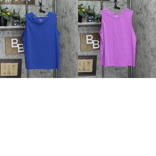 Easy Essentials Womens Cotton Knit Sleeveless T-Shirt Top 04735 L | eBay