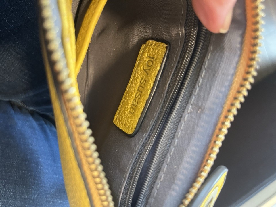 Joy Susan Butter (Yellow) Vegan Leather Crossbody Purse w/Wristlet 11 ...