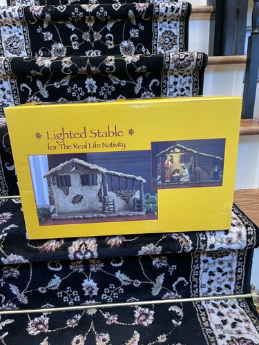 The Real Life Nativity Lighted Stable LightUp Manger for Nativity ...