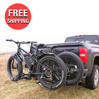 Fat Tire Bike Padded Carrier 2 Bicycles Capacity Truck SUV Hitch Bike ...
