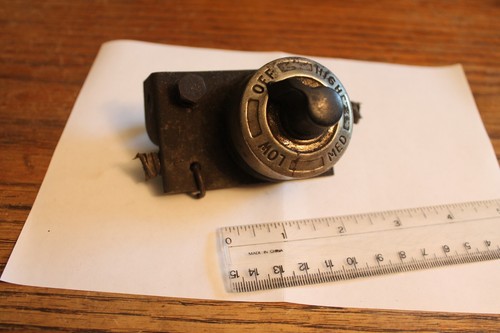 Vintage auto or home ARROW brand multi position switch, off, low, med ...