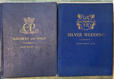 vintage 1940s royal Jubilee/engagement books x2 Louis Wulff Queen Duke ...