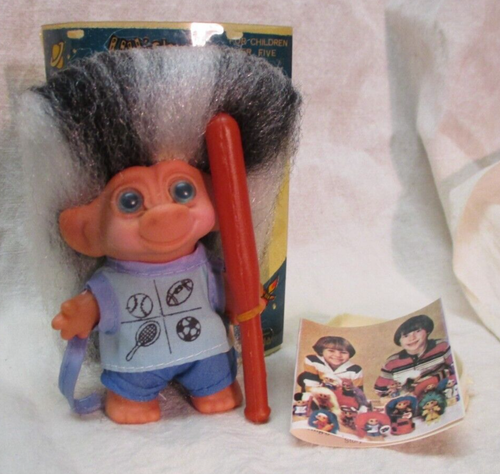 Sports-Nik 3" WISHNIK vintage Troll Doll Baseball player MIB 1982 ...