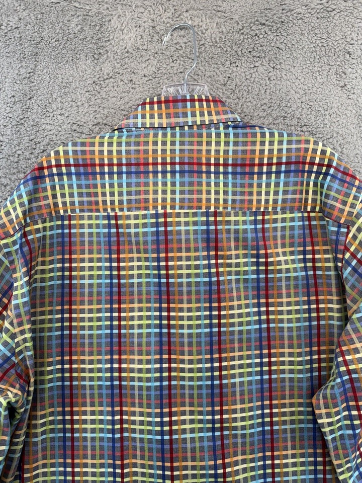 Envy L/S Button Up Shirt Men’s Size XL Fun Vibrant Multicolor Plaid | eBay