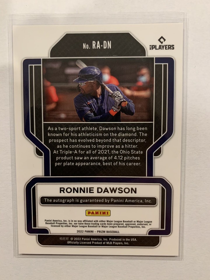 2022 Panini Prizm Baseball Ronnie Dawson RC Base Auto RA-DN Houston | eBay