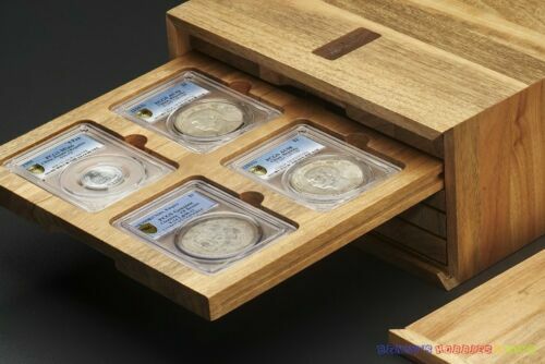 New Wooden Storage Box with Display Tray Handmade for 30 PCGS Slab Coin ...