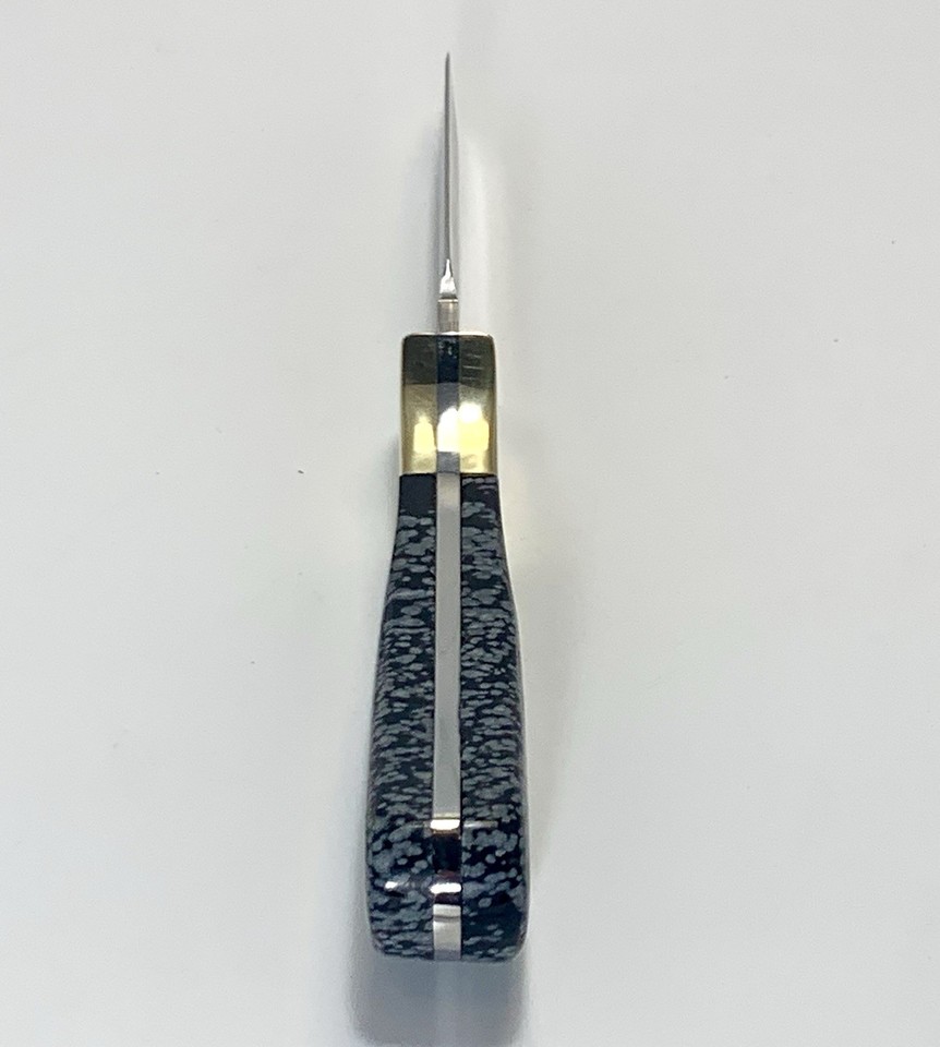 2024 BUCK 113 USA RANGER SKINNER KNIFE CUSTOM SNOWFLAKE OBSIDIAN STONE ...