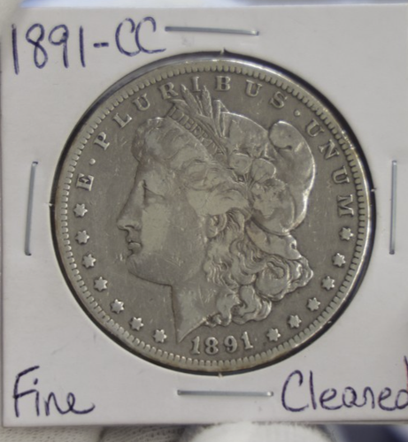 1891 CC US Morgan Silver Dollar $1 Key Date F (Cleaned) | eBay