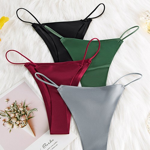 1/6 Pack Lot Womens Satin Silky Thong G-string Panties Underwear ...