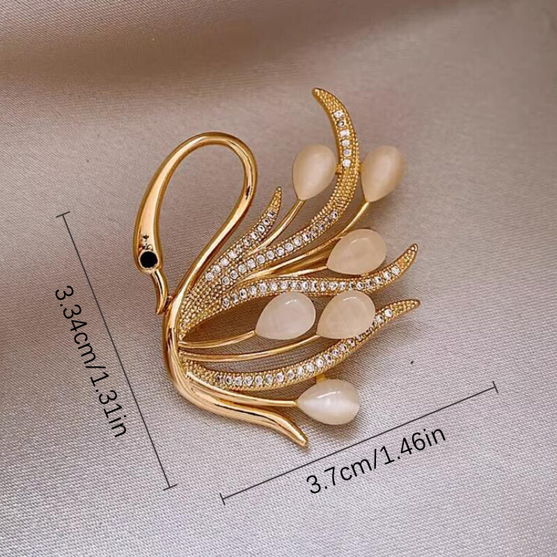 New Luxury Swan Brooch Personality Animal Pins High-grade Coat ...
