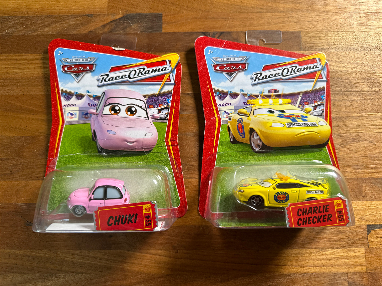 DISNEY PIXAR CARS RACE O RAMA CHUKI #59 CHARLIE CHECKER #65 CHASE LOT ...