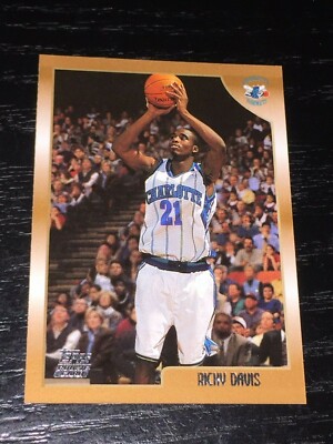 1998-99 Topps RICKY DAVIS RC card #118 ~ Charlotte Hornets Rookie ~ F1 ...