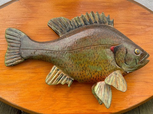 Rare Pumpkinseed Sunfish Lawrence Irvine Winthrop Maine Me Carved Fish ...