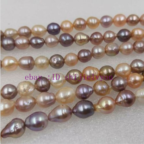 Gorgeous lots 1 strands 11-13mm natural rainbow genuine pearl strings ...