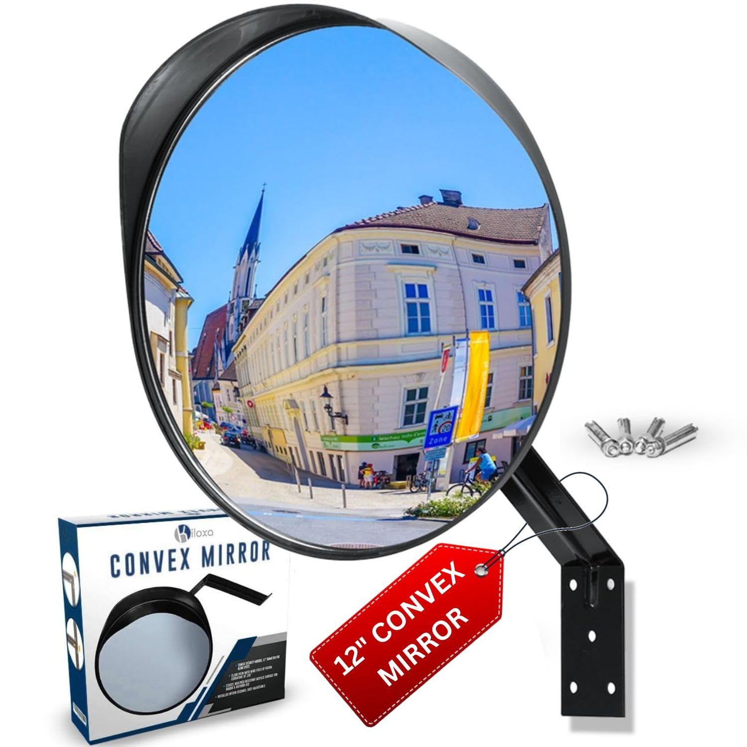 12" Convex Mirror Outdoor & Indoor - Acrylic Safety Traffic Mirror for ...