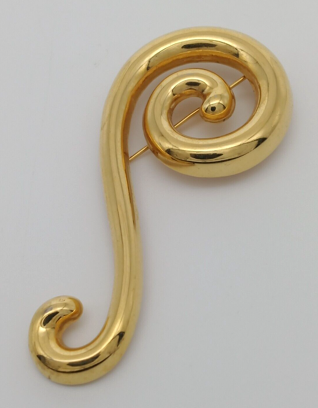 Monet Brooch Pin Swirl Design Abstract Gold Tone Metal Vintage ...